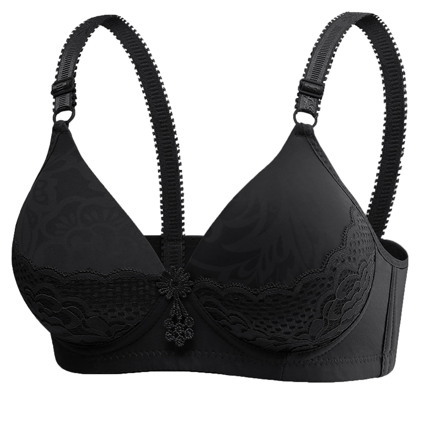 Black Women Graphic Loose Fit Spandex Bras Lingeries for Women Thin ...