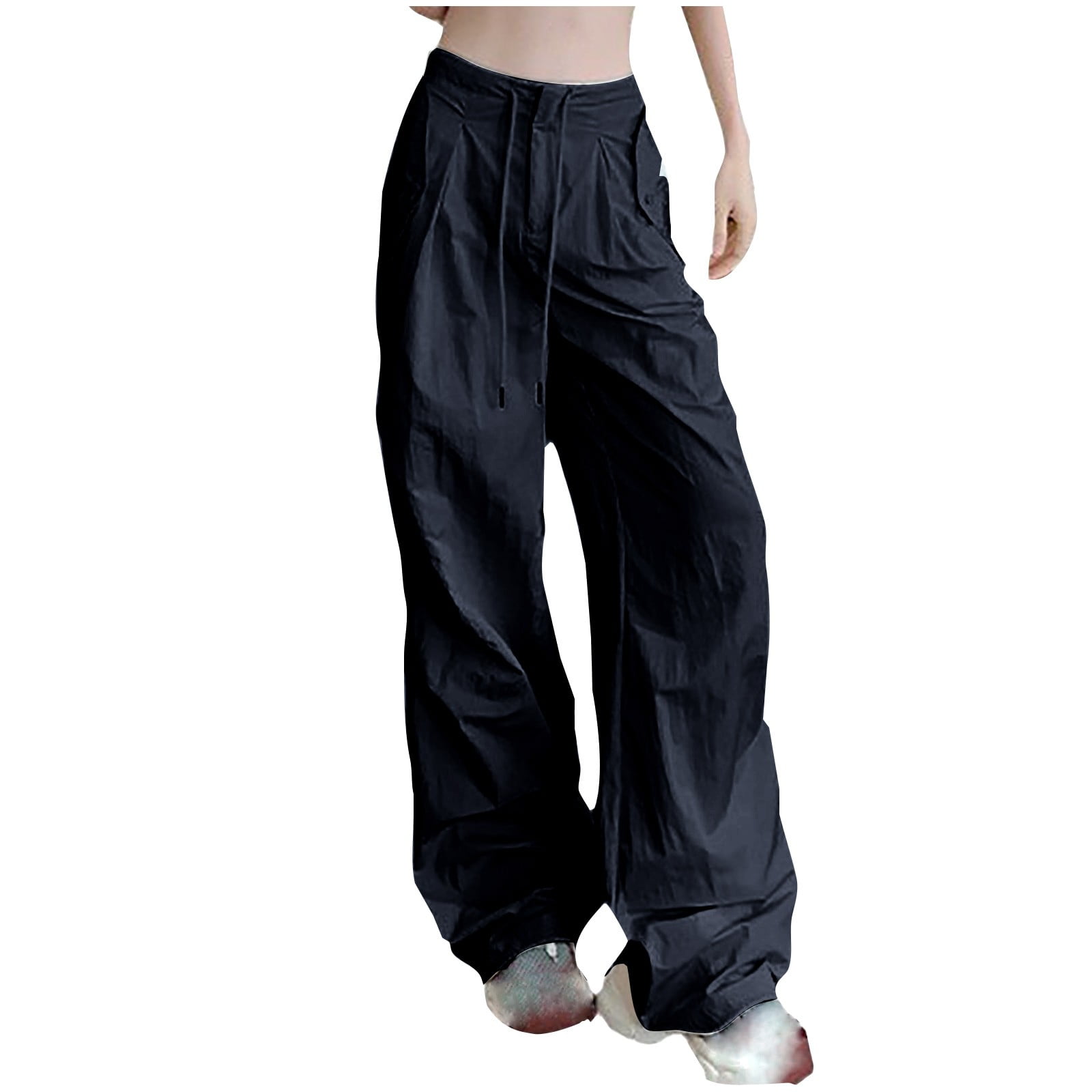 Black Women High Leg Straight Leg Long Leg Trousers Pants for Women ...