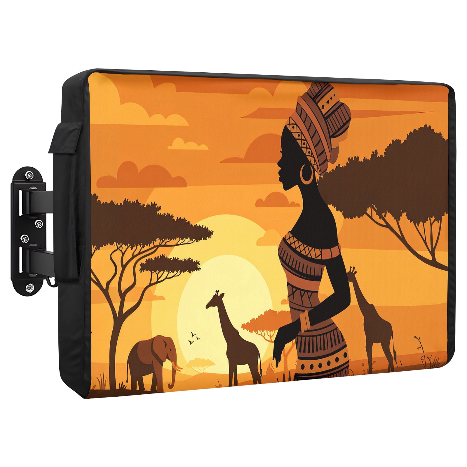 Black Women Outdoor TV Cover 80 to 85 Inch Africa Nation Elephant ...