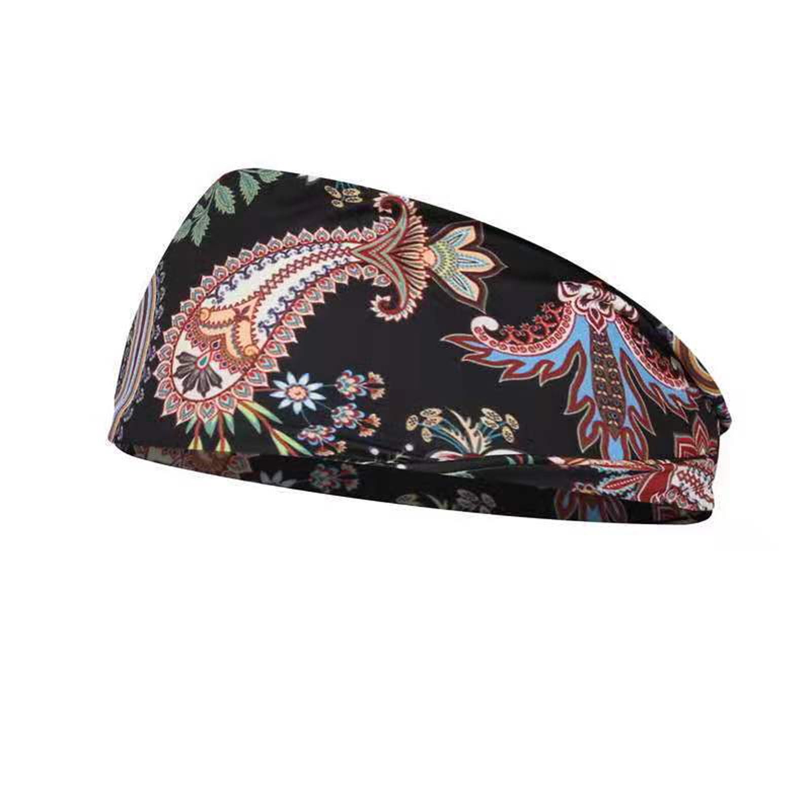 Black Women Print Headband Elastic Head Wrap Hair Band Bandana ...
