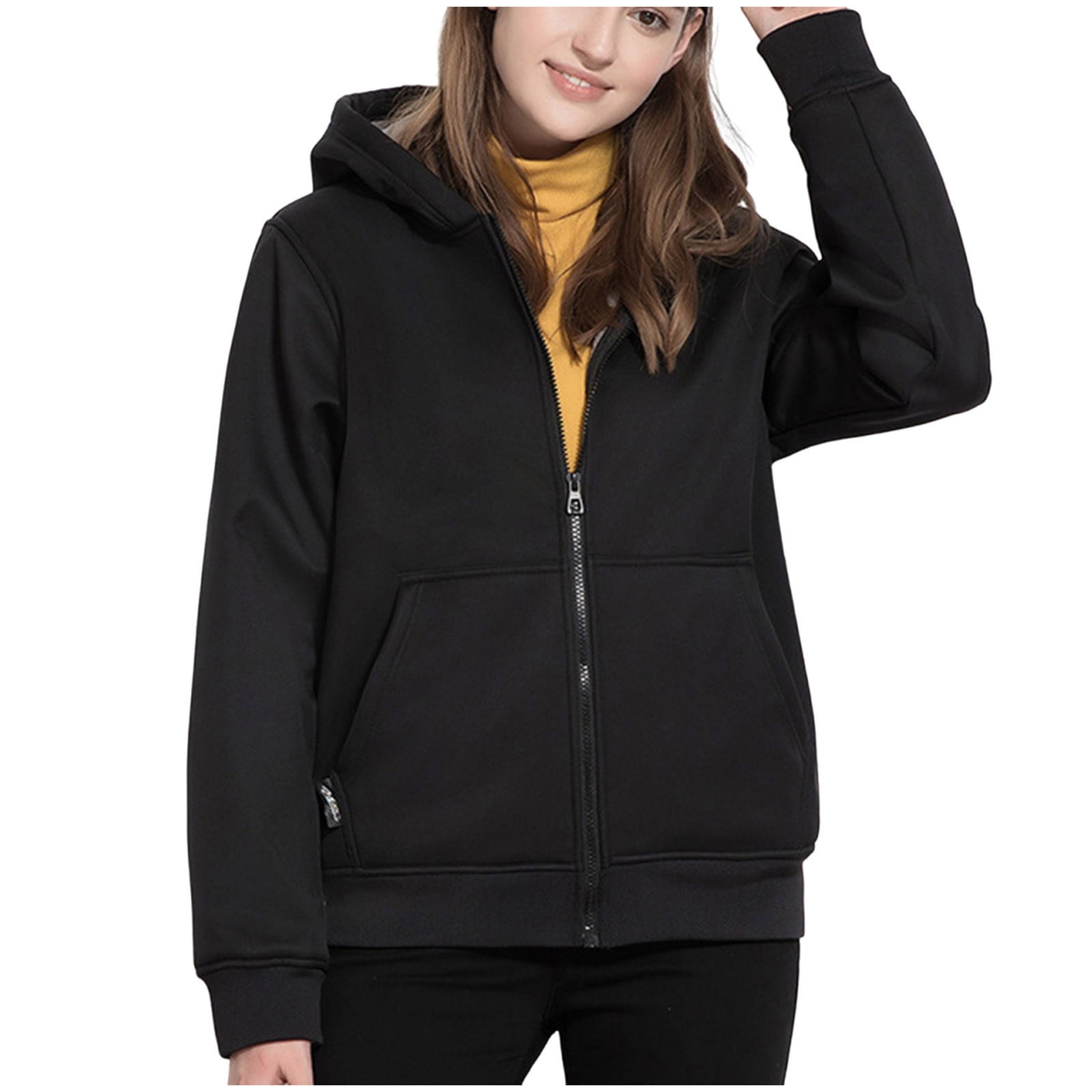 Black Women Print Lace Jacket Hoods Outfit Sweatshirt for Women Long ...