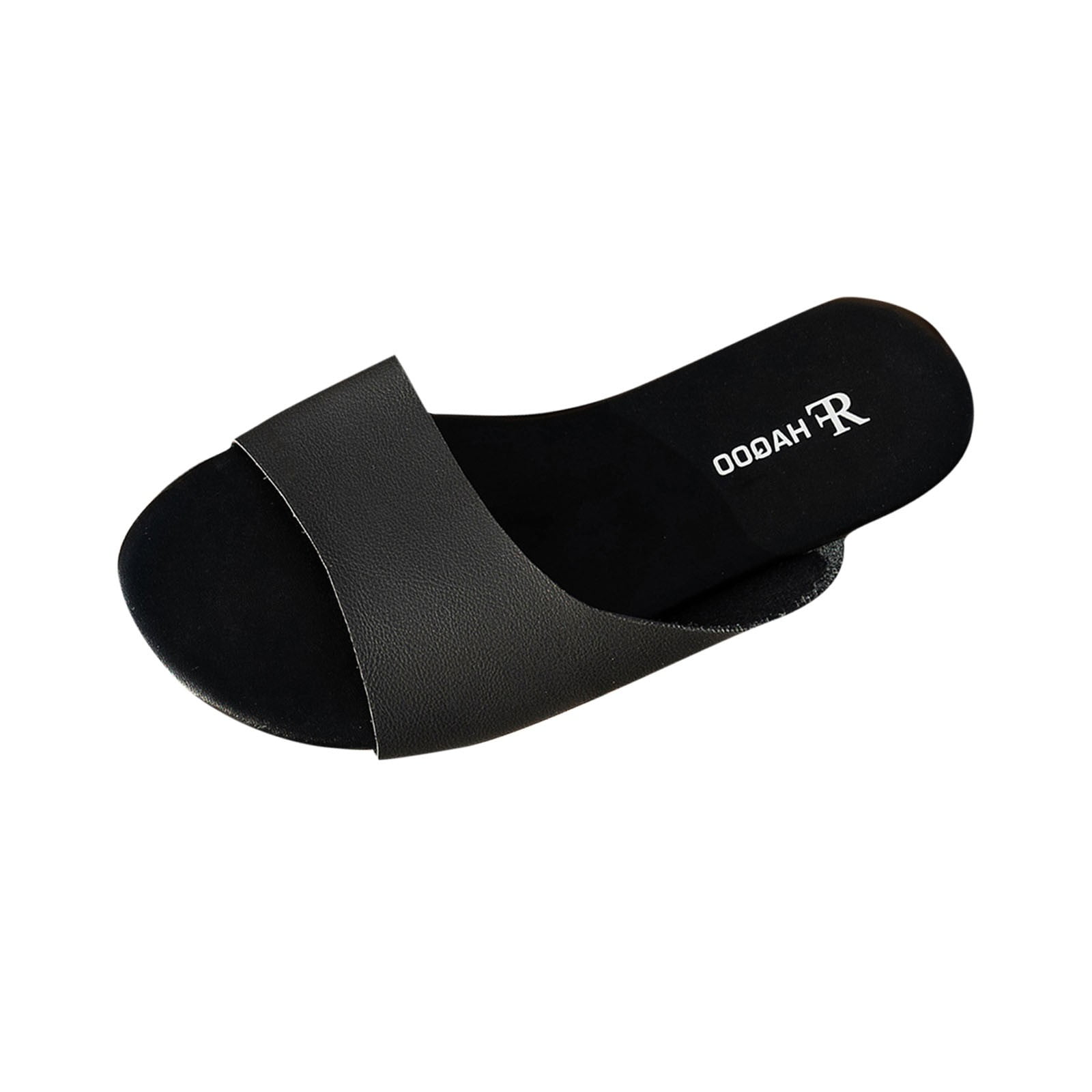Black Women Relaxed Hollow Out Buckle Strap Sandals Closed Toe Thick ...