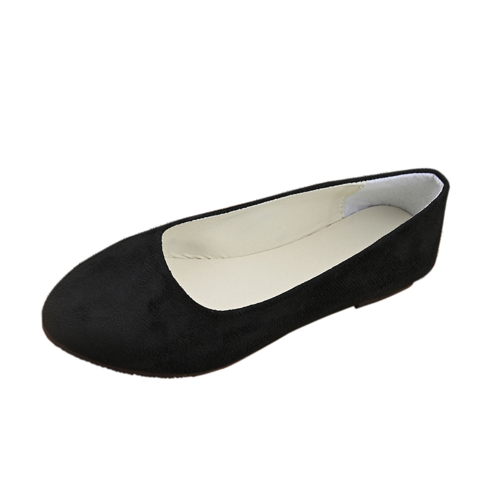 Black Women Round Toe Flat Loafers Closed Toe Soft Sole Slip On Casual ...
