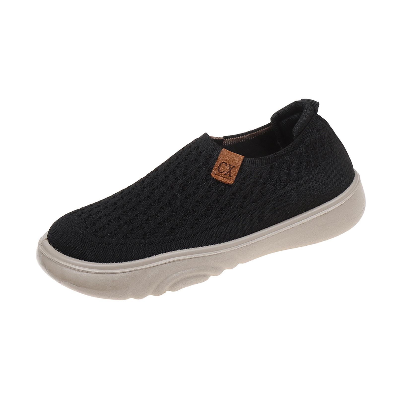 Black Women'S Breathable Slip On Flats Soft Sole Easy To Wear Mesh ...