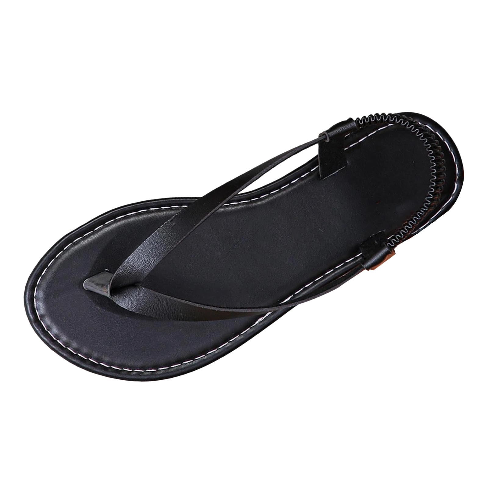 Black Women'S Fashion Flop Beach Shoes Plus Size Spring Summer Trendy ...