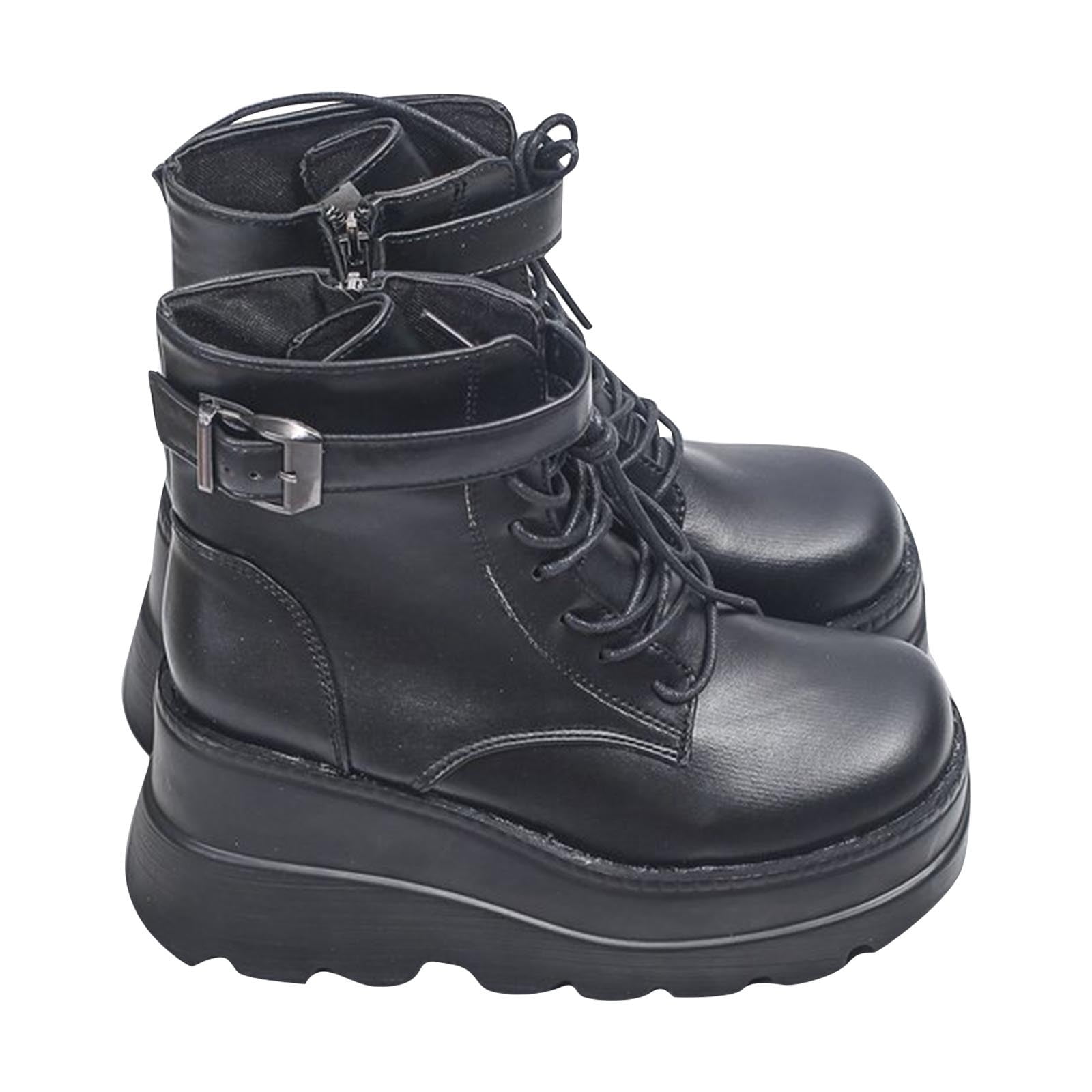 Black Women S Large Size Personality Buckle Super High Wedge Heels ...