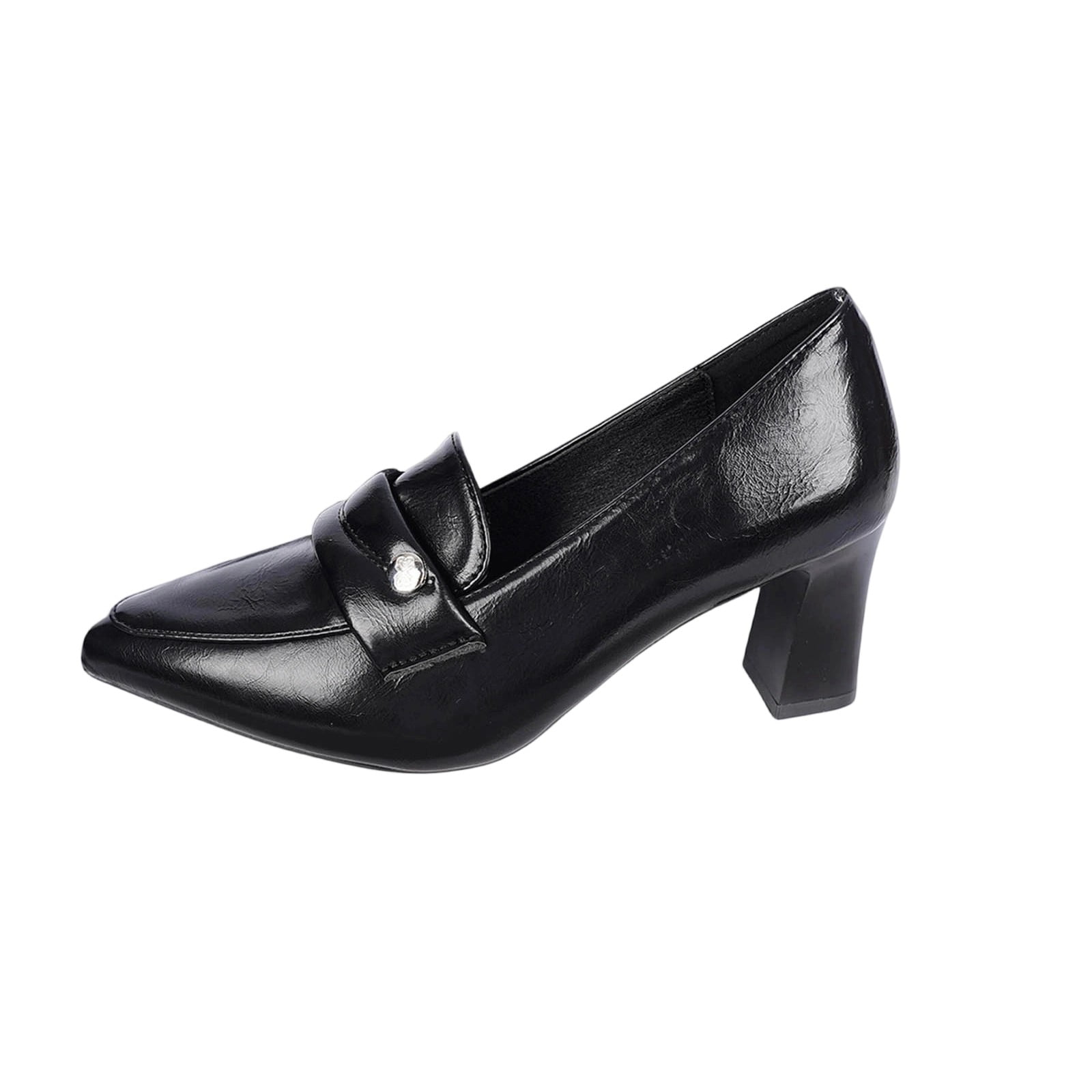 Black Women'S Slip On Shoes Pointed Toe High Heel Raised Sole Casual ...