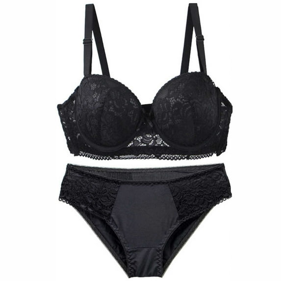 Black Women'S Wire Bra Lift Up Push Up Anti Sagging Support Lightweight ...