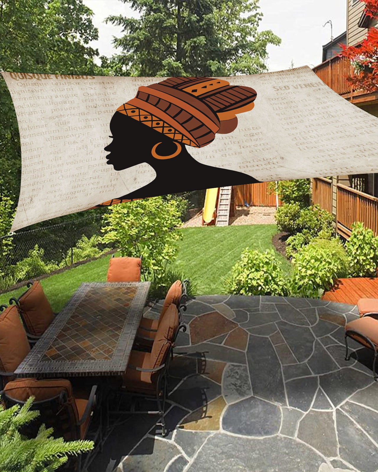 Black Women Sun Shade Sail 12'X16' Africa Nation UV Block Outdoor Sail ...