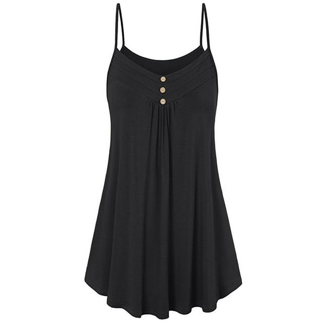 Black Women Tops, Polyester Tank Tops Women, Sleeveless Summer Shirts ...