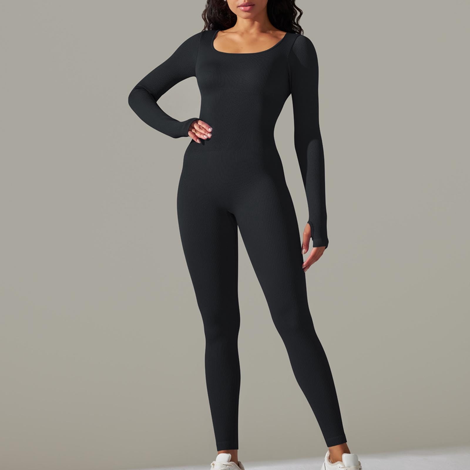 Black Women Track Athletic Yoga Coveralls Waist Trainer Body Shapers ...