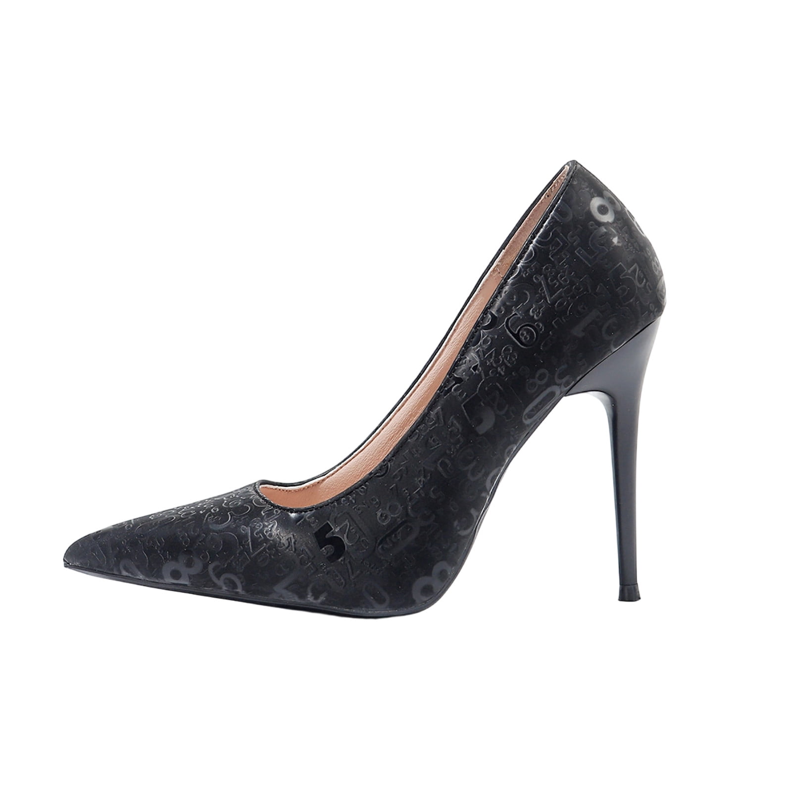 Black Women Wear Shoes Featuring Dark Pointed Toe And Slim Heel For ...