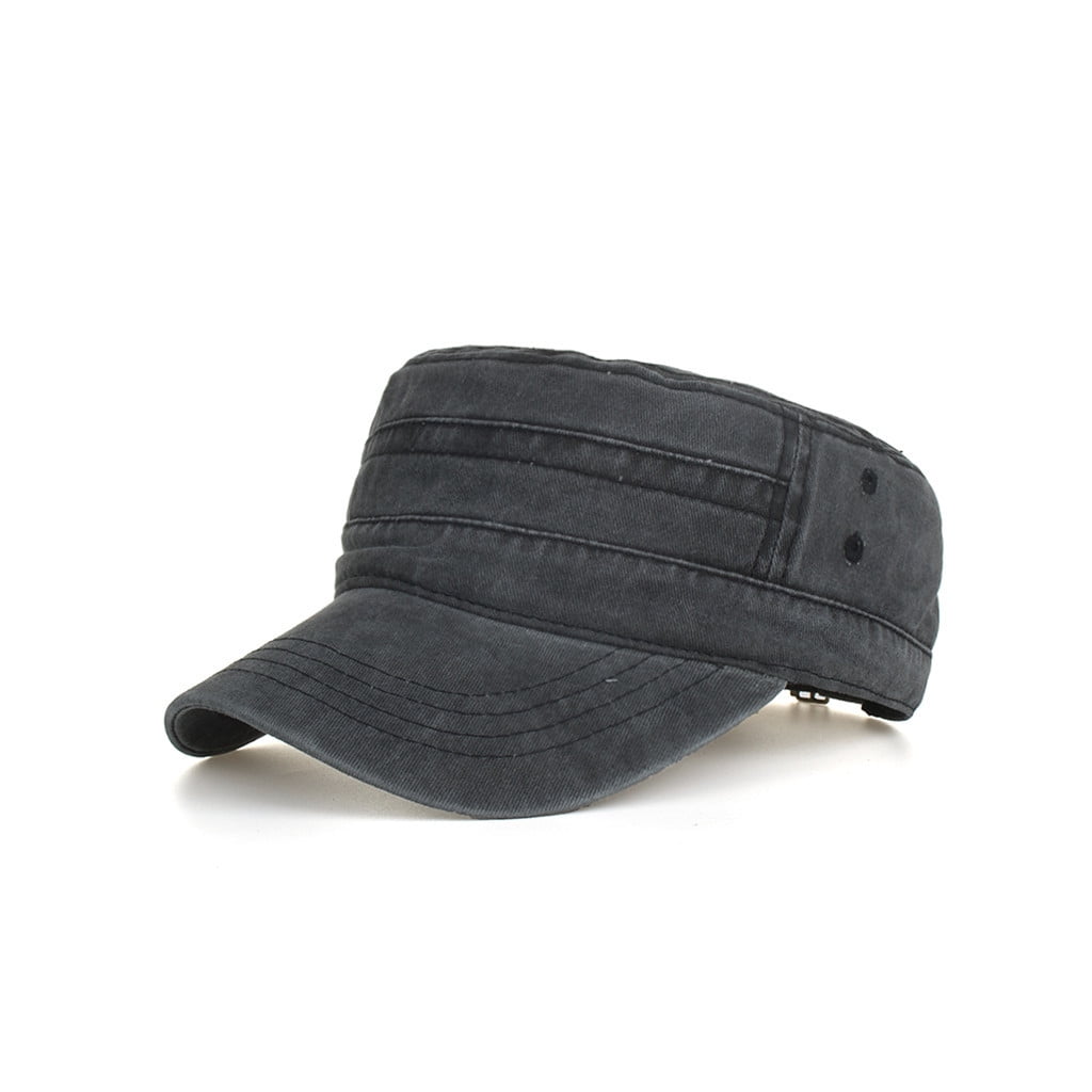 Black Women's Baseball Caps, Washed Cotton Military Caps Cadet Caps ...