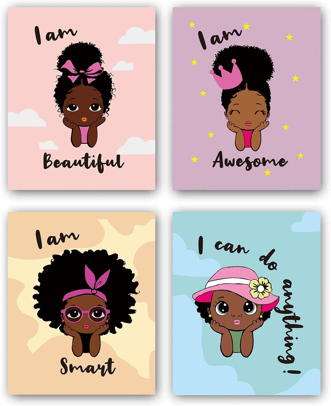 Black Women''s Inspirational Poster, Girls Empowerment Art Posters ...