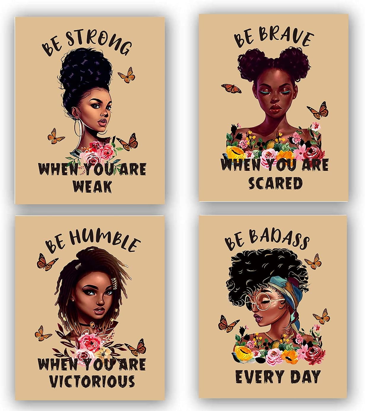 Black Women''s Inspirational Poster, Girls Empowerment Art Posters ...
