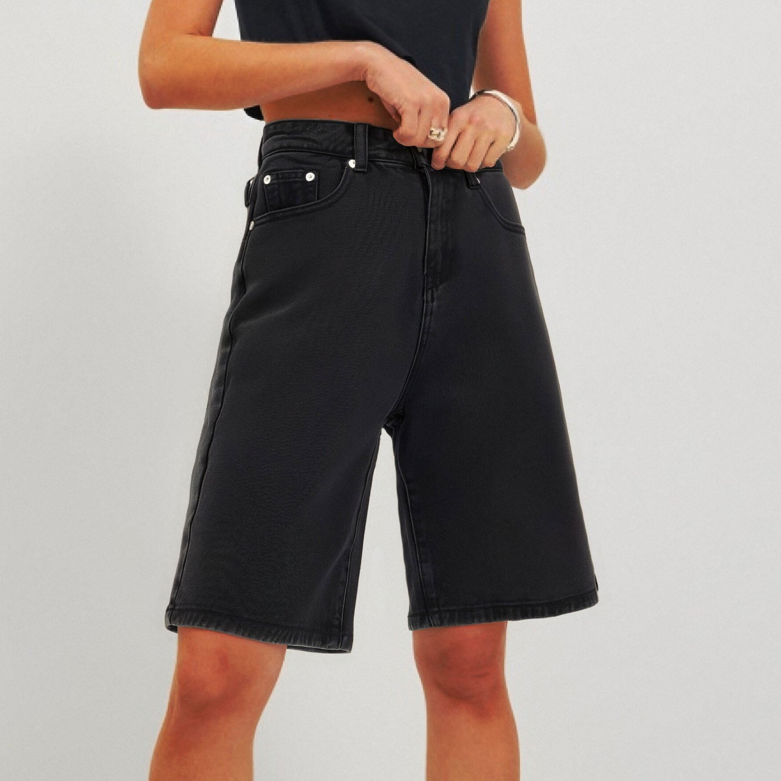 Black Women's Jeans, Womens Summer Denim Shorts Trendy High Waist ...