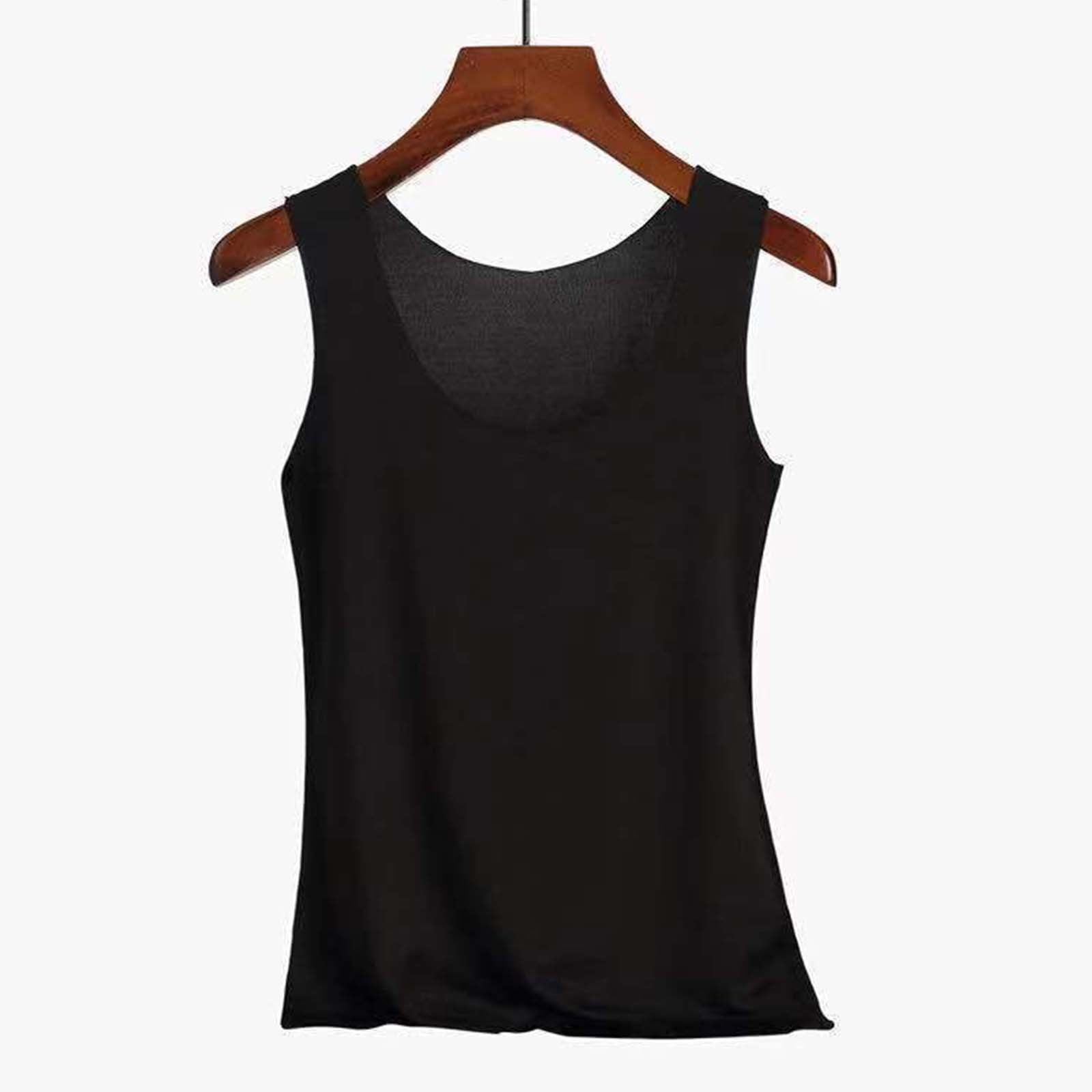 Black Women's Tanks, Womens Tank Tops Sleeveless Scoop Neck Loose Fit ...