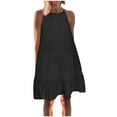 Black Womens Basic Mini Short Dresses for Women Sleeveless Spaghetti ...