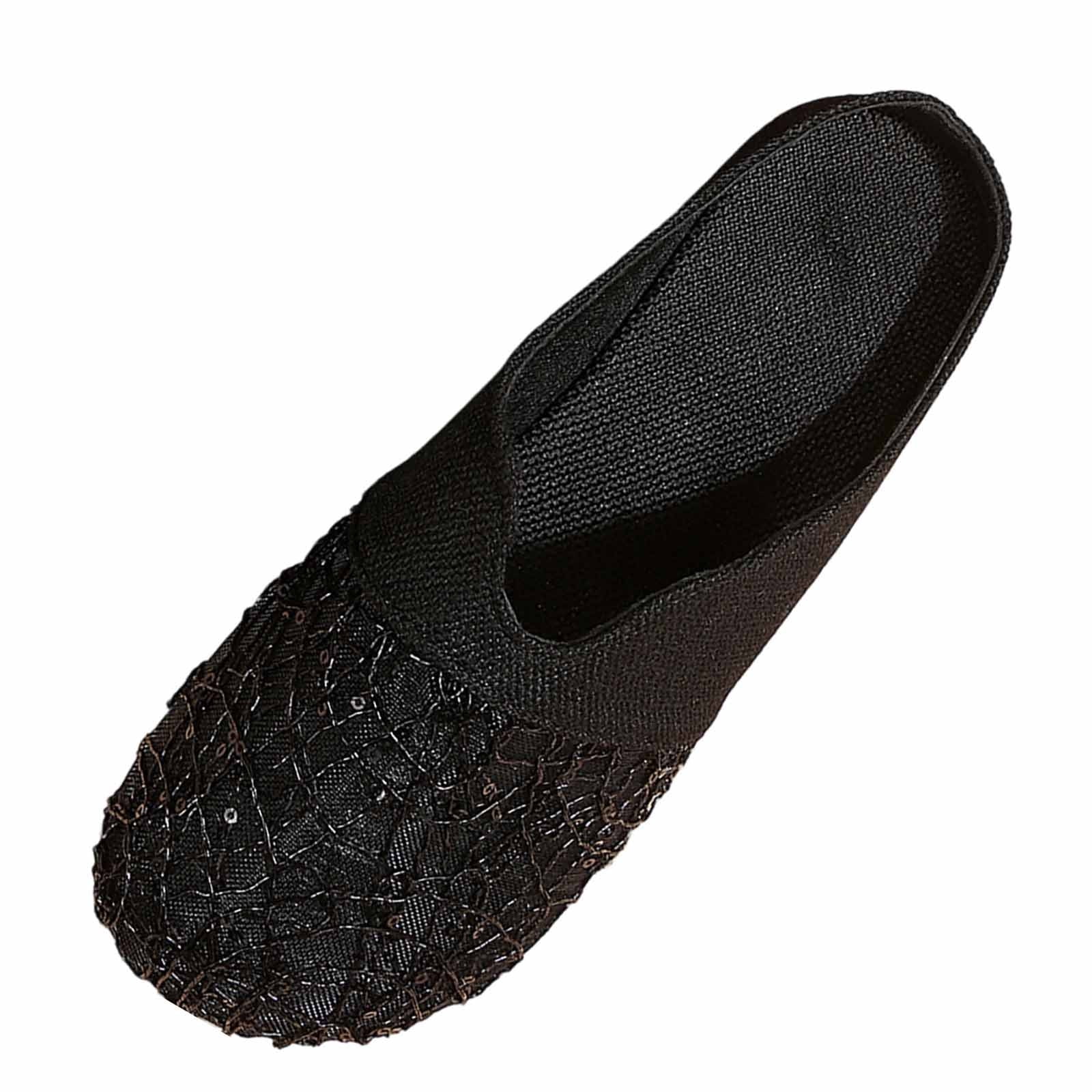 Black Womens Casual Comfortable And Breathable Round Toe Flat Shoes ...