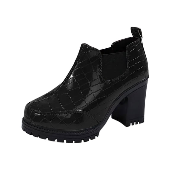 Black Womens Casual Fashion Solid Color Pattern Versatile Round Toe ...