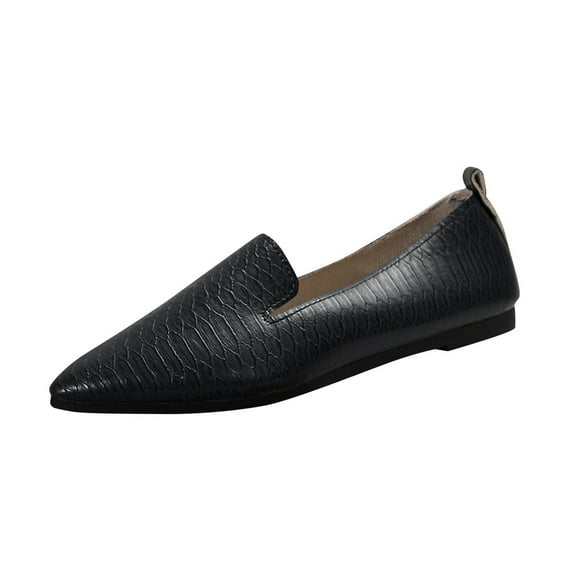 Black Womens Casual Slip On Loafers Flocked Soft Sole Plus Size Spring ...