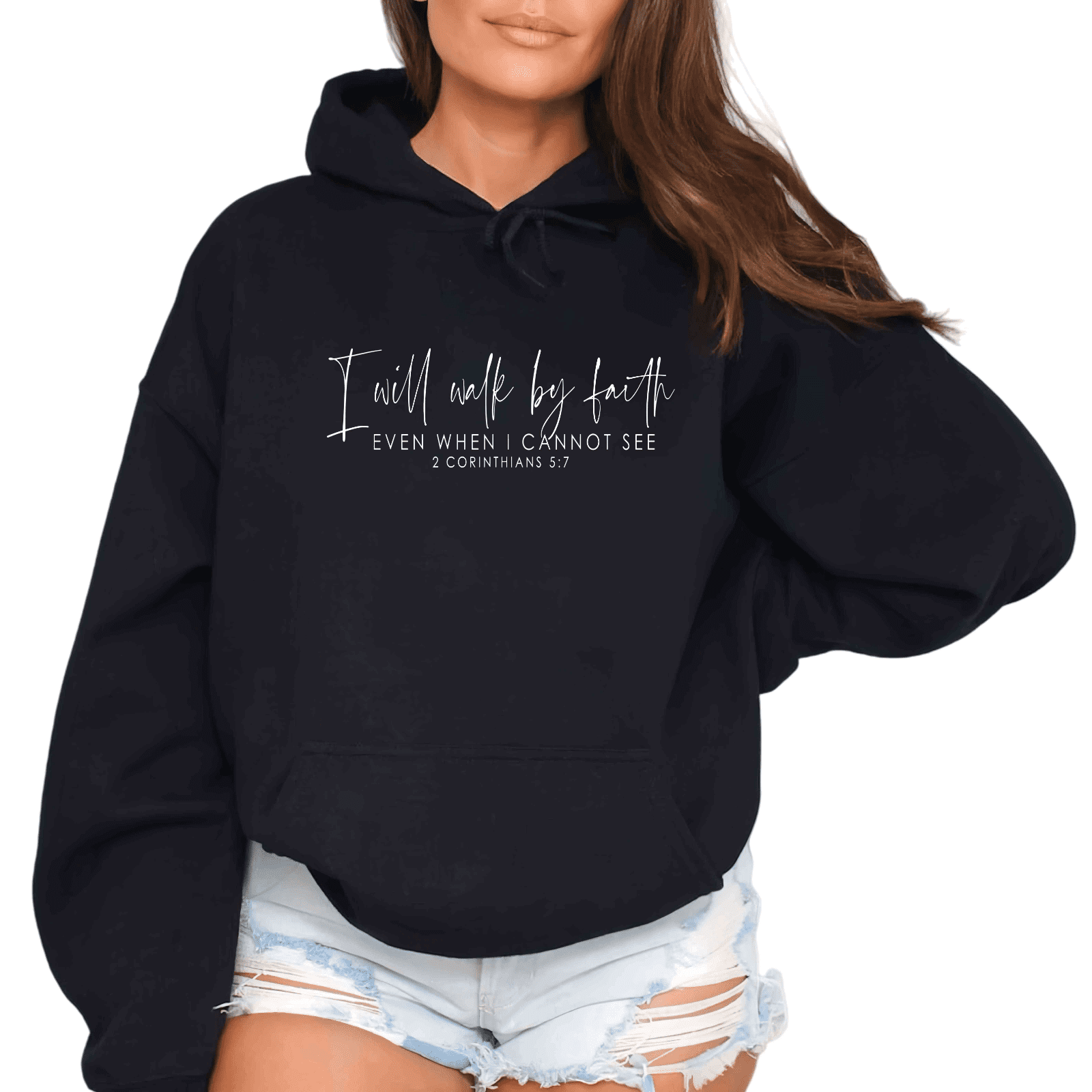 Black Womens Print hoodie Graphic Sweatshirt Cozy White Womens Script ...