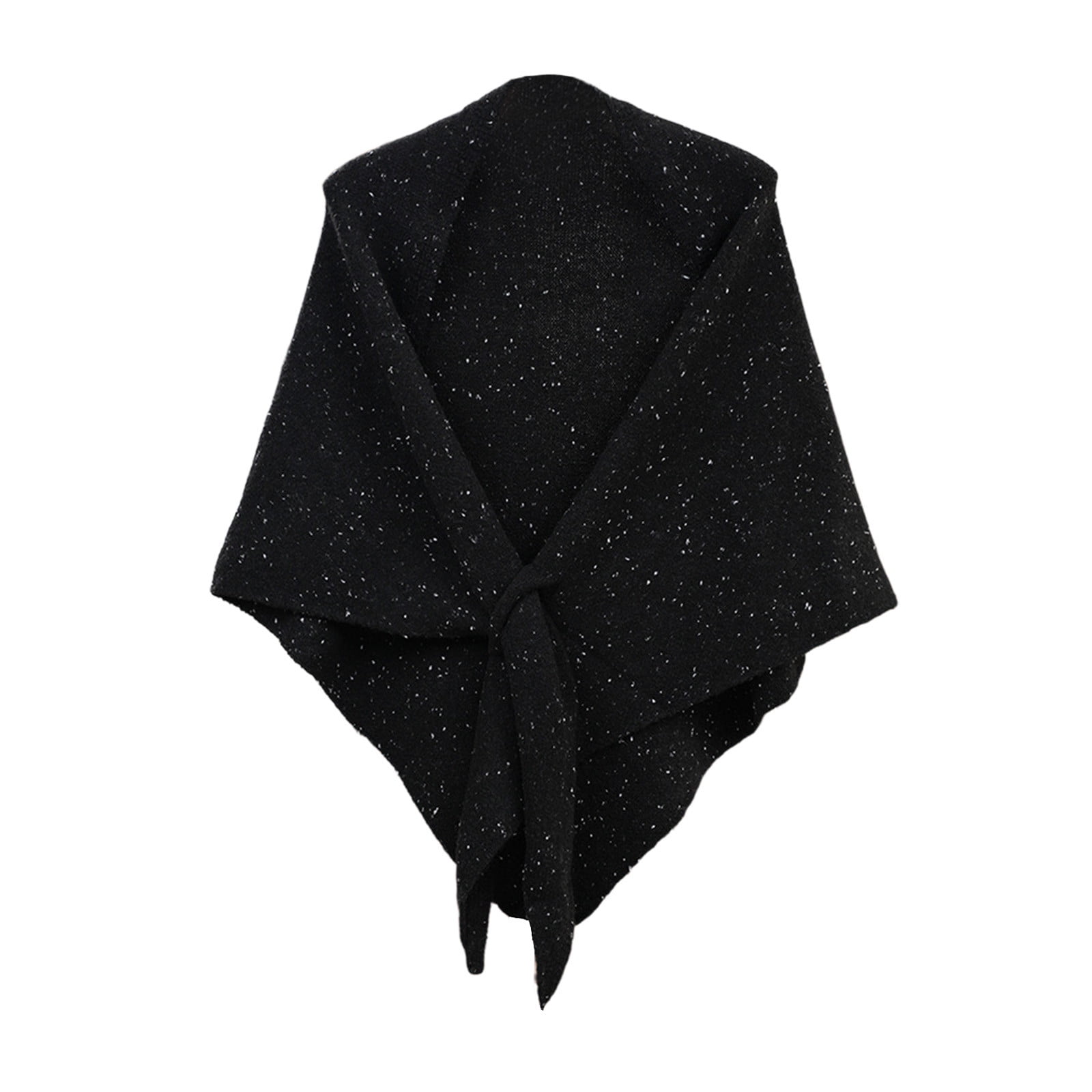 Black Womens Shawl Wrap Knitted Scarf Cape Cardigan Soft Polyester ...