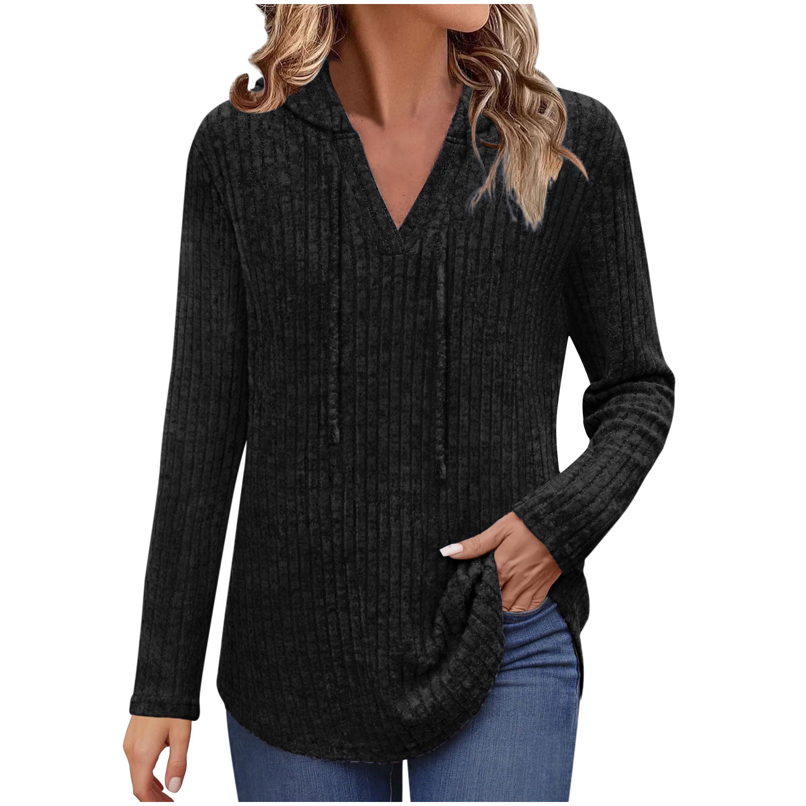 Black Womens Spandex Hooded Outfits for Ladies Long Sleeve Crochet ...