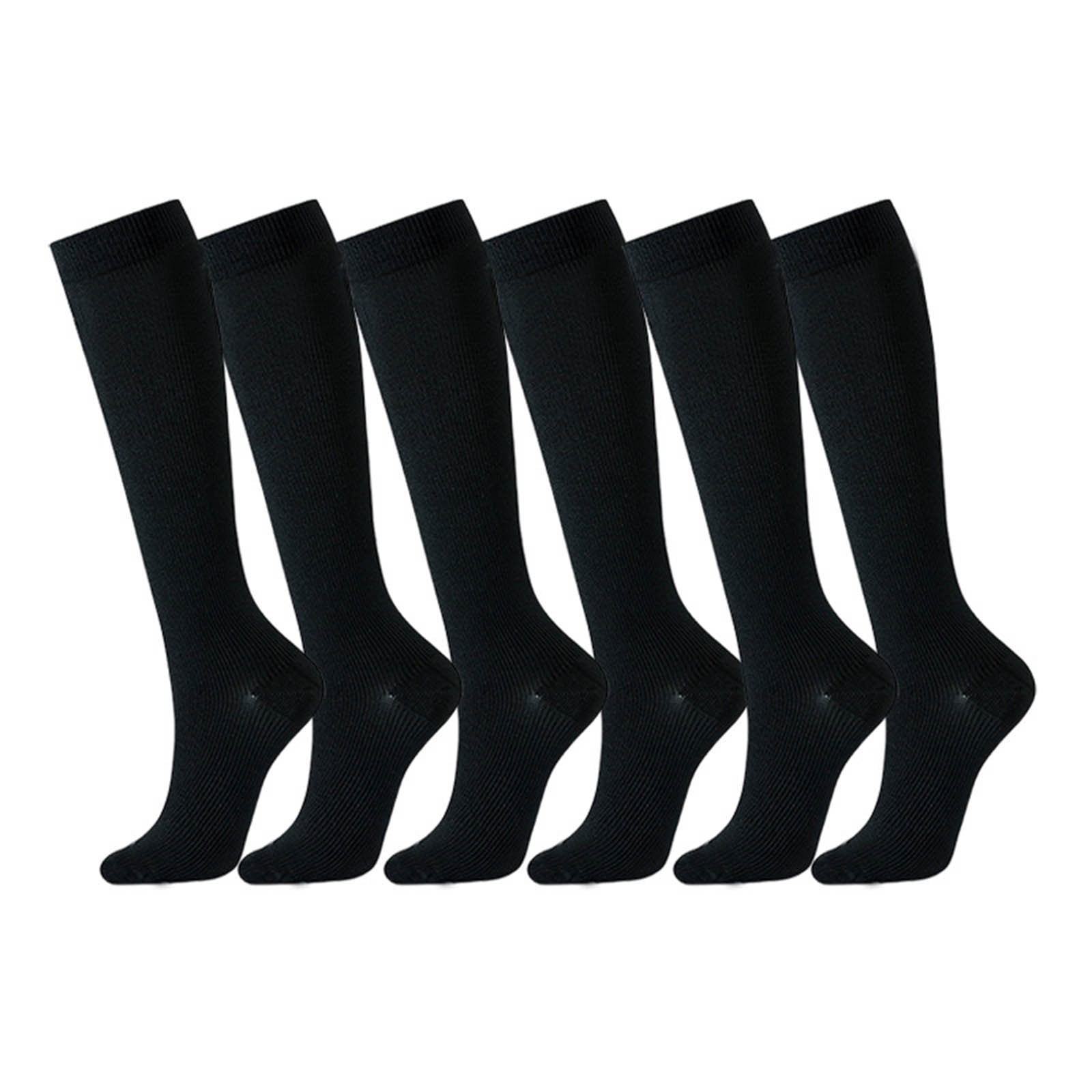 Black Womens Sweat Absorbing Long Tube Socks Odor Proof Friction ...