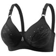 Black Womens Thin Seamless Wireless Graphic Loose Fit Bras Lingeries ...