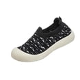 Black Womens Versatile Mesh Walking Shoes Breathable Soft Soled ...