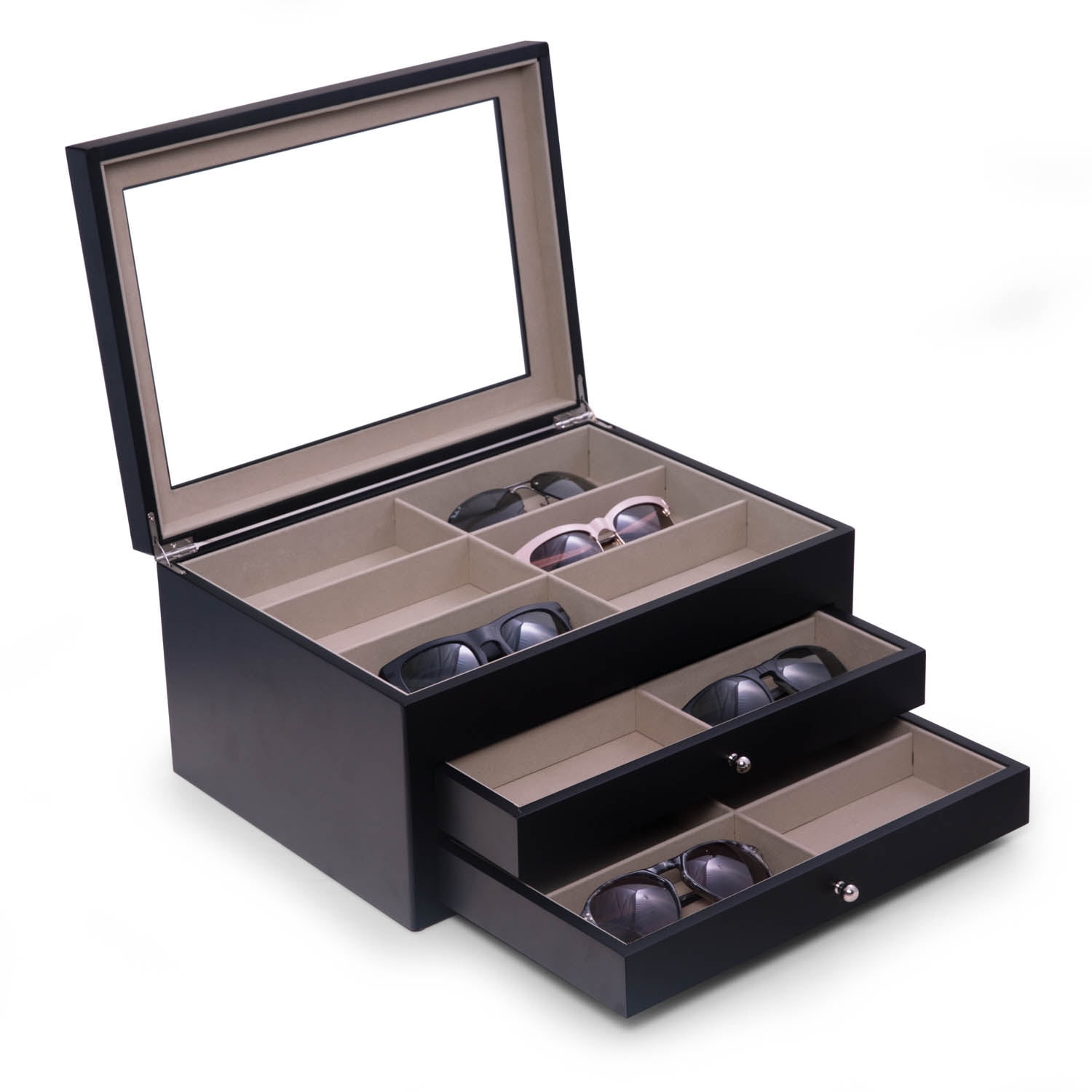 Kelly Large Wooden Black Sunglass Storage Box with 18 Slots - Walmart.com