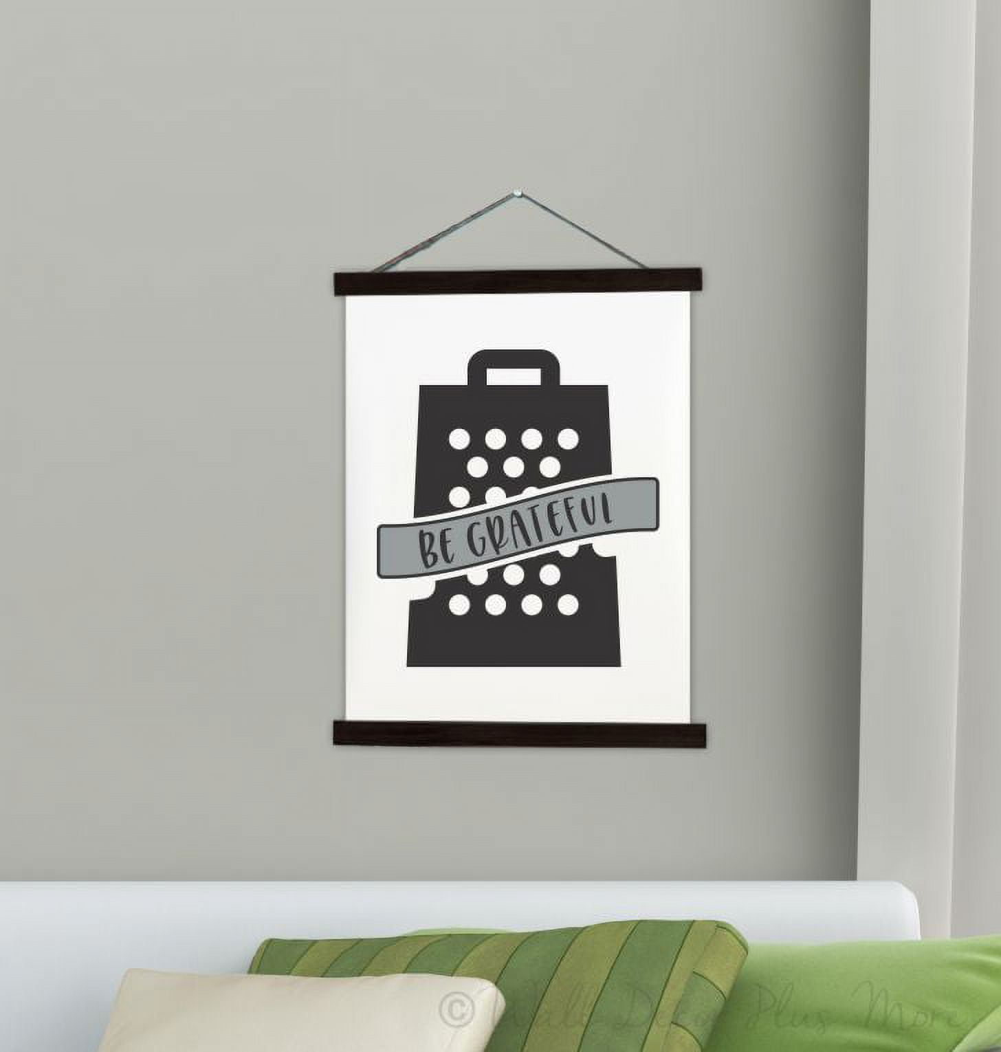 Black Wood, Canvas Sign Be Grateful Wall Hanging Kitchen Décor Print ...