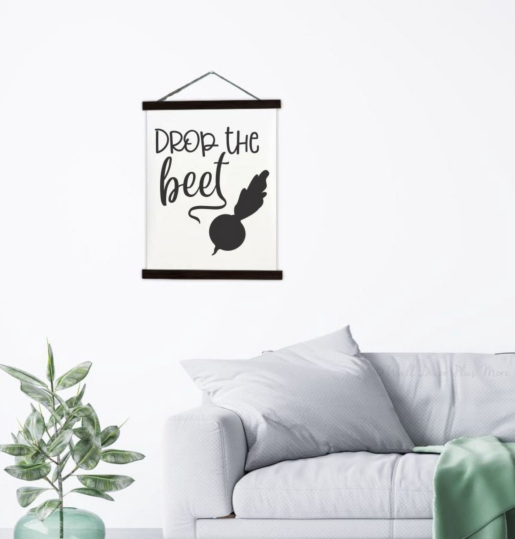 Black Wood, Canvas Sign Drop The Beet Wall Hanging Kitchen Décor Art ...