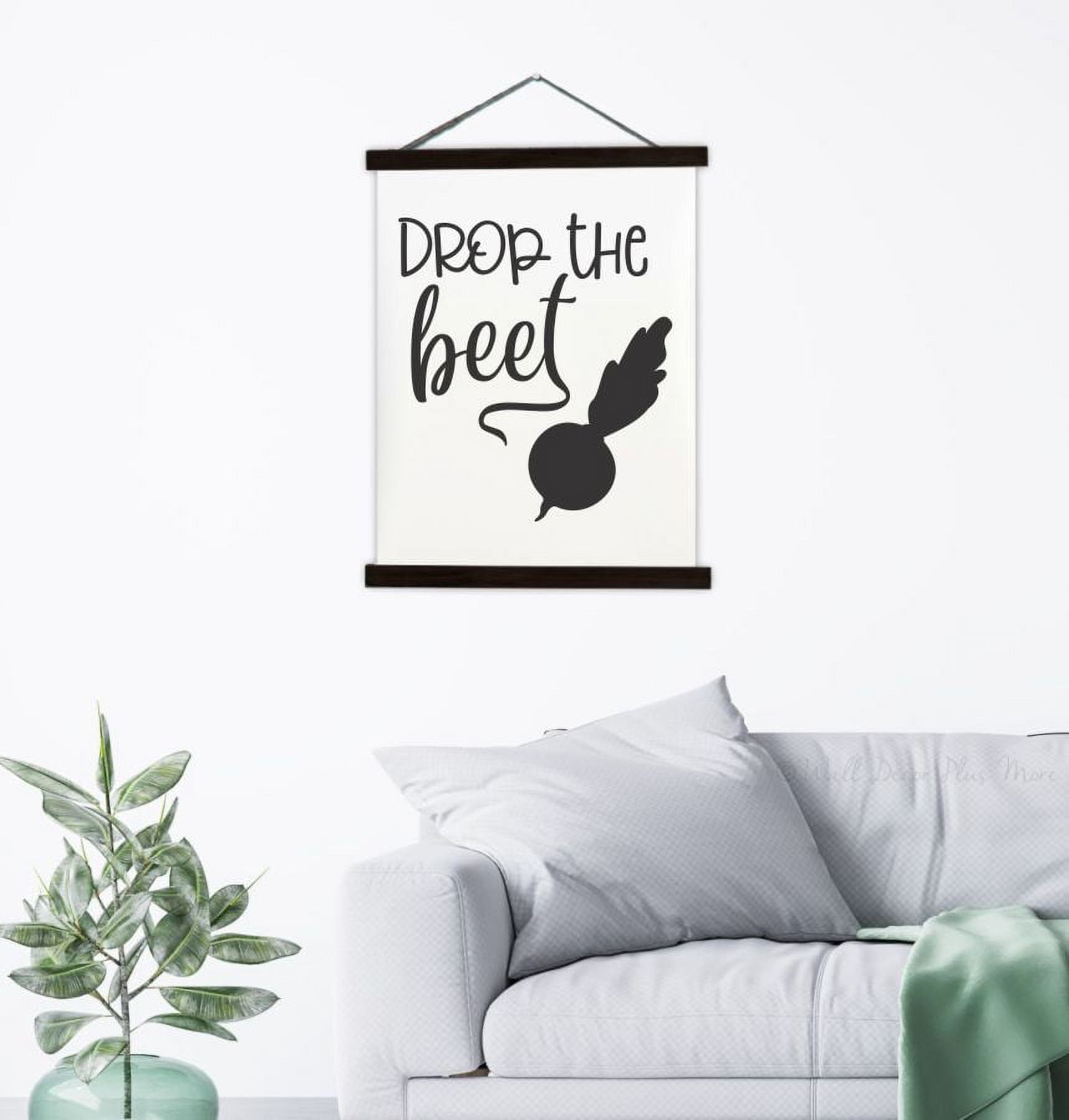 Black Wood, Canvas Sign Drop The Beet Wall Hanging Kitchen Décor Art ...