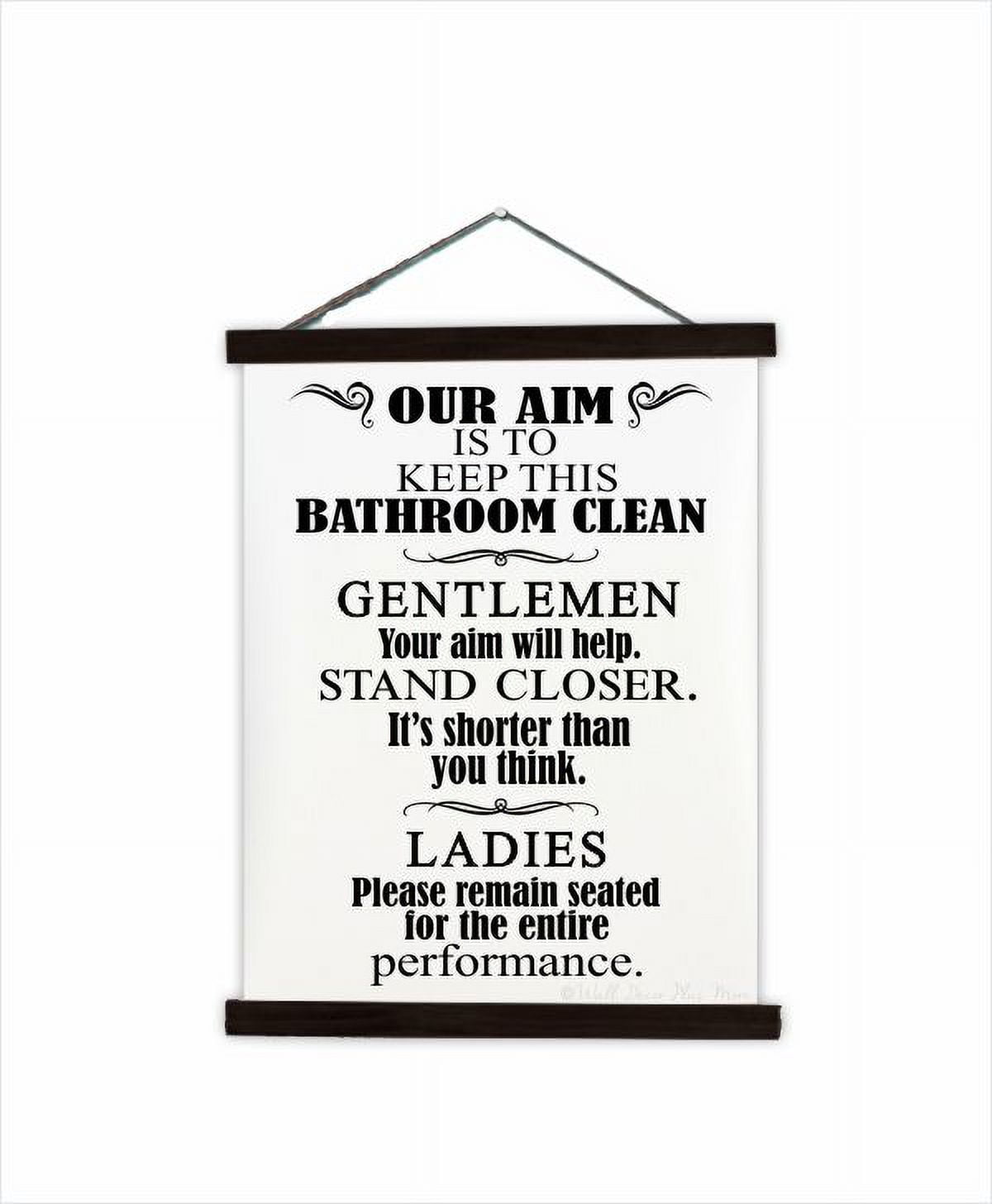 Black Wood, Canvas Sign Funny Bathroom Quote Wall Hanging Home Décor ...