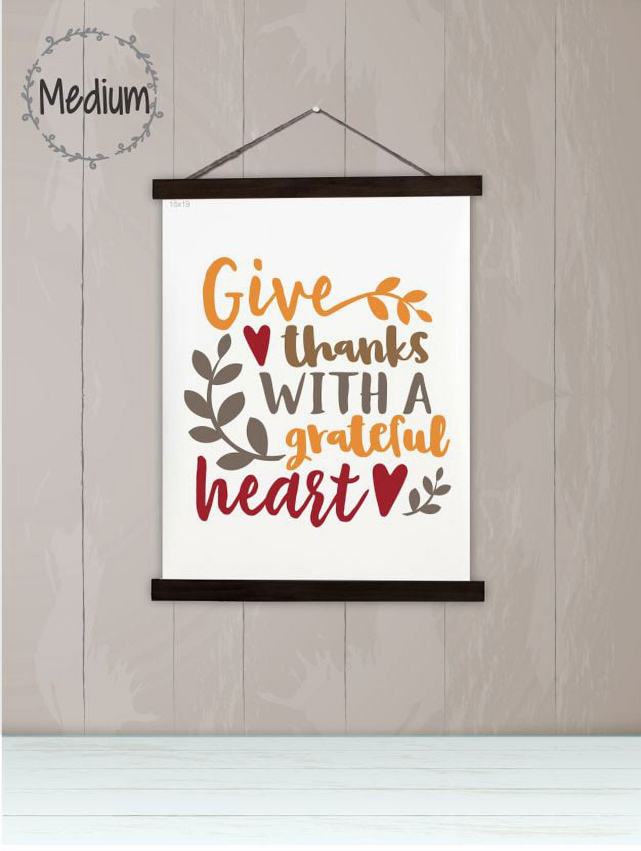 Black Wood, Canvas Sign, Give Thanks With A Grateful Heart Wall Décor ...