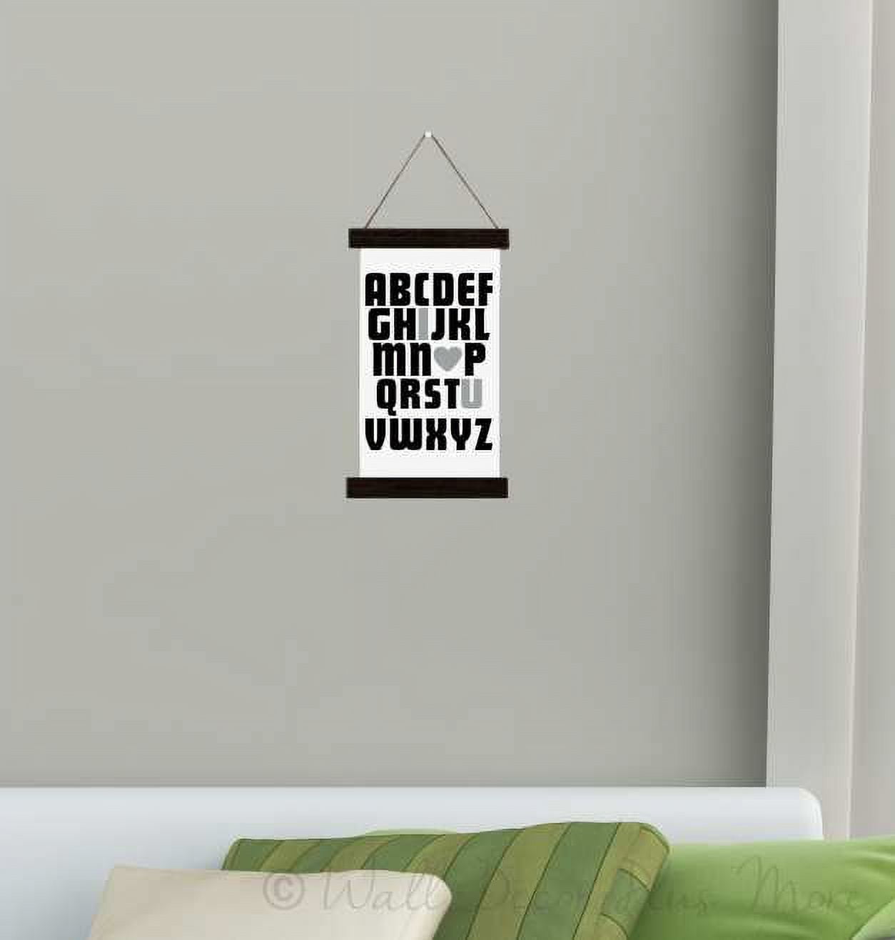 Black Wood Canvas Sign Wall Hanging, ABC I Love You Baby Nursery Wall ...