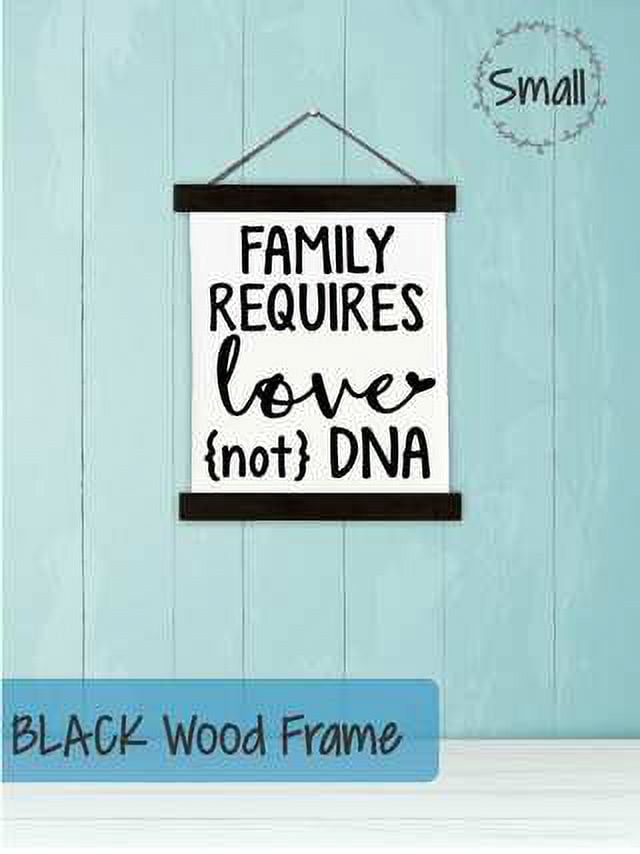Black Wood Canvas Sign Wall Hanging, Adoption Quote Sign Requires Love ...