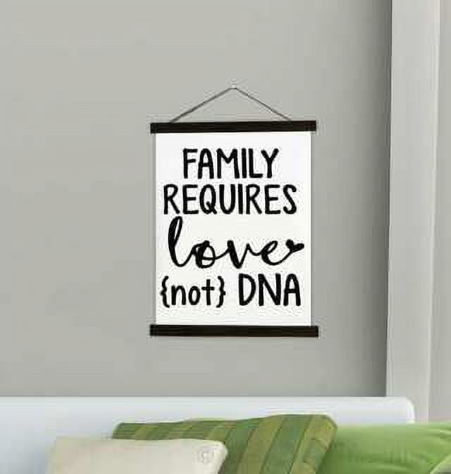 Black Wood Canvas Sign Wall Hanging, Adoption Quote Sign Requires Love ...