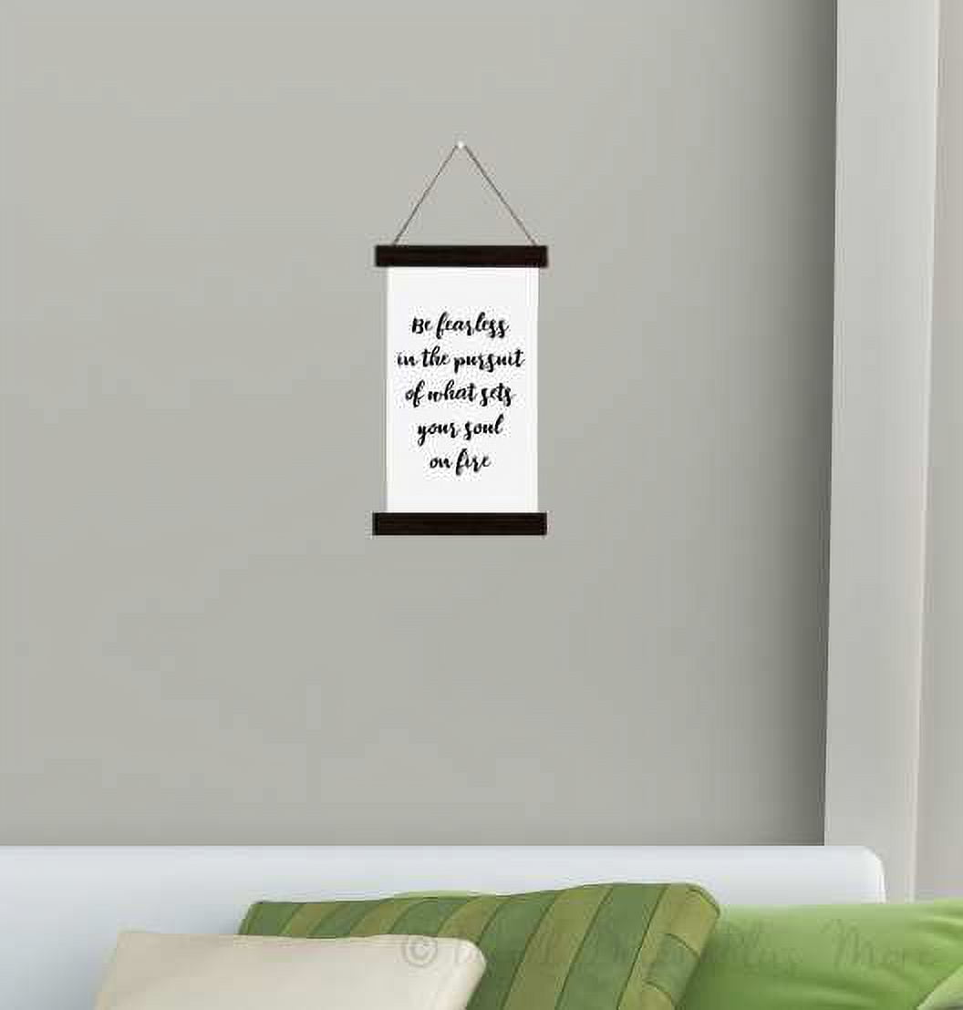 Black Wood Canvas Sign Wall Hanging, Be Fearless Inspirational Wall Art ...