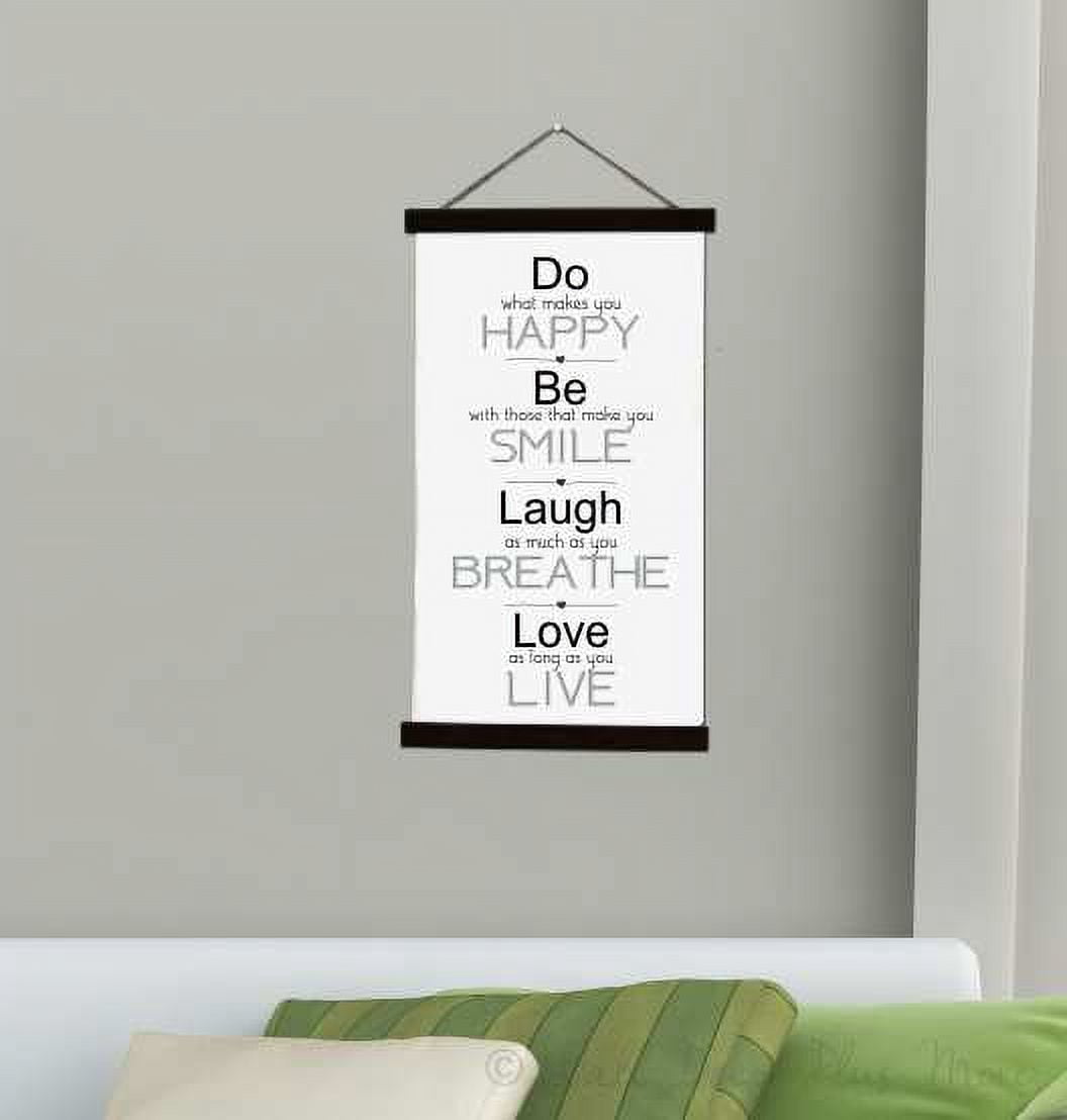 Black Wood Canvas Sign Wall Hanging, Do Be Laugh Love Inspirational ...