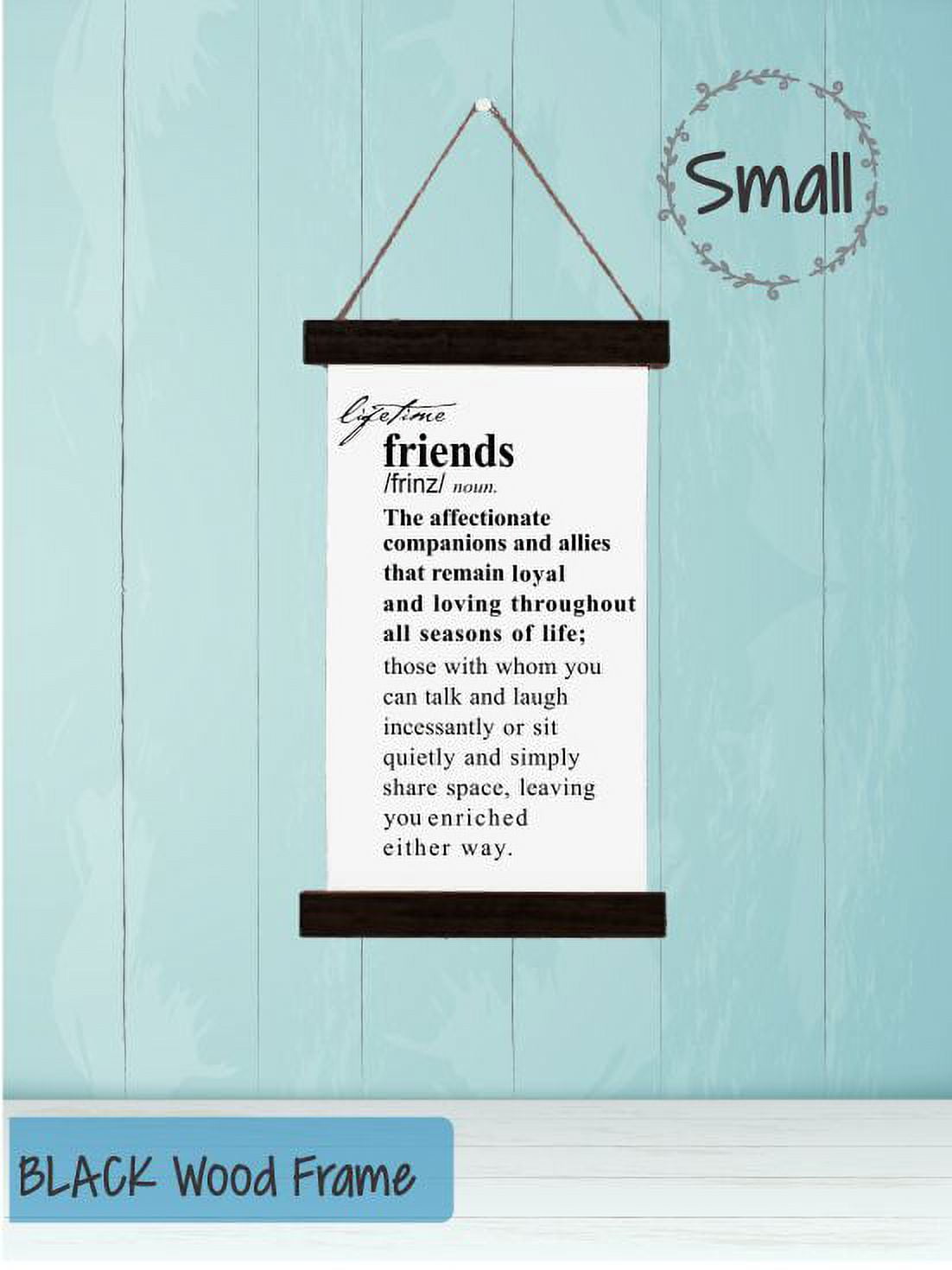 Black Wood, Canvas Wall Hanging Lifetime Friends Definition Sign Gift ...
