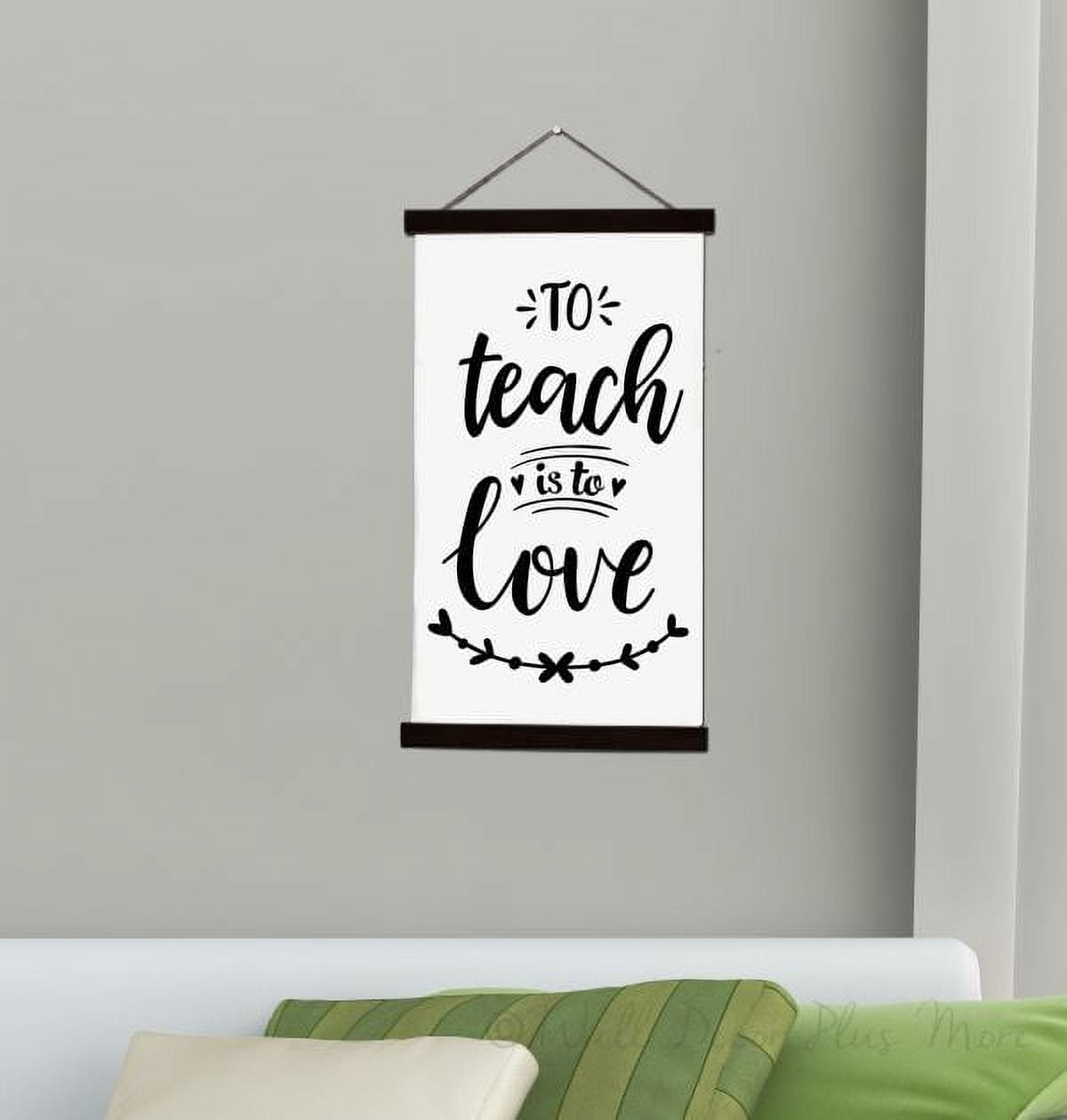Black Wood & Canvas Wall Hanging School Teacher Gift To Teach Love Wall ...