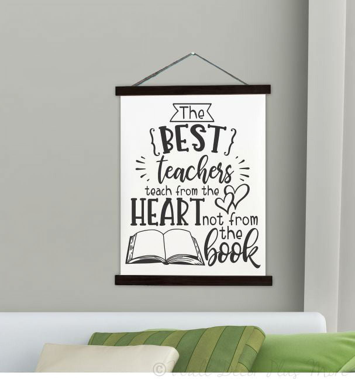 Black Wood & Canvas Wall Hanging School Wall Art Sign The Best Teachers ...