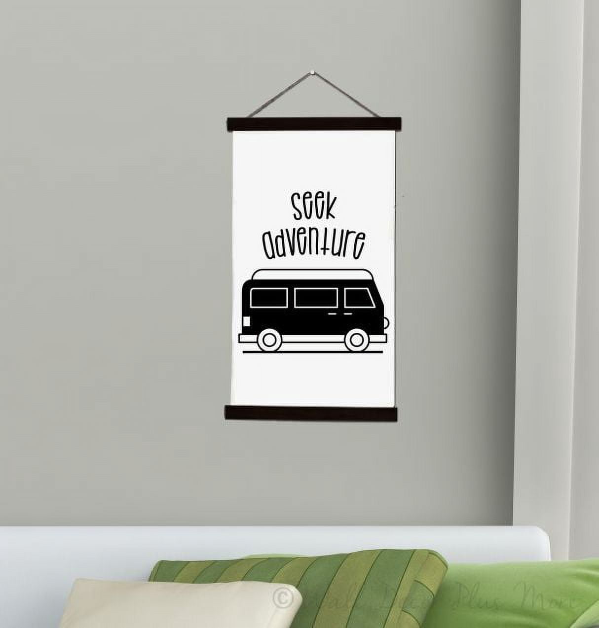 Black Wood & Canvas Wall Hanging Seek Adventure Retro Camper Décor RV ...