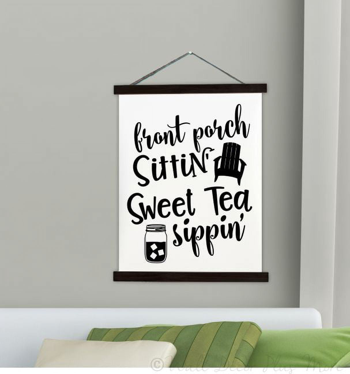 Black Wood & Canvas Wall Hanging Sweet Tea Sippin Porch Décor Wall Art ...