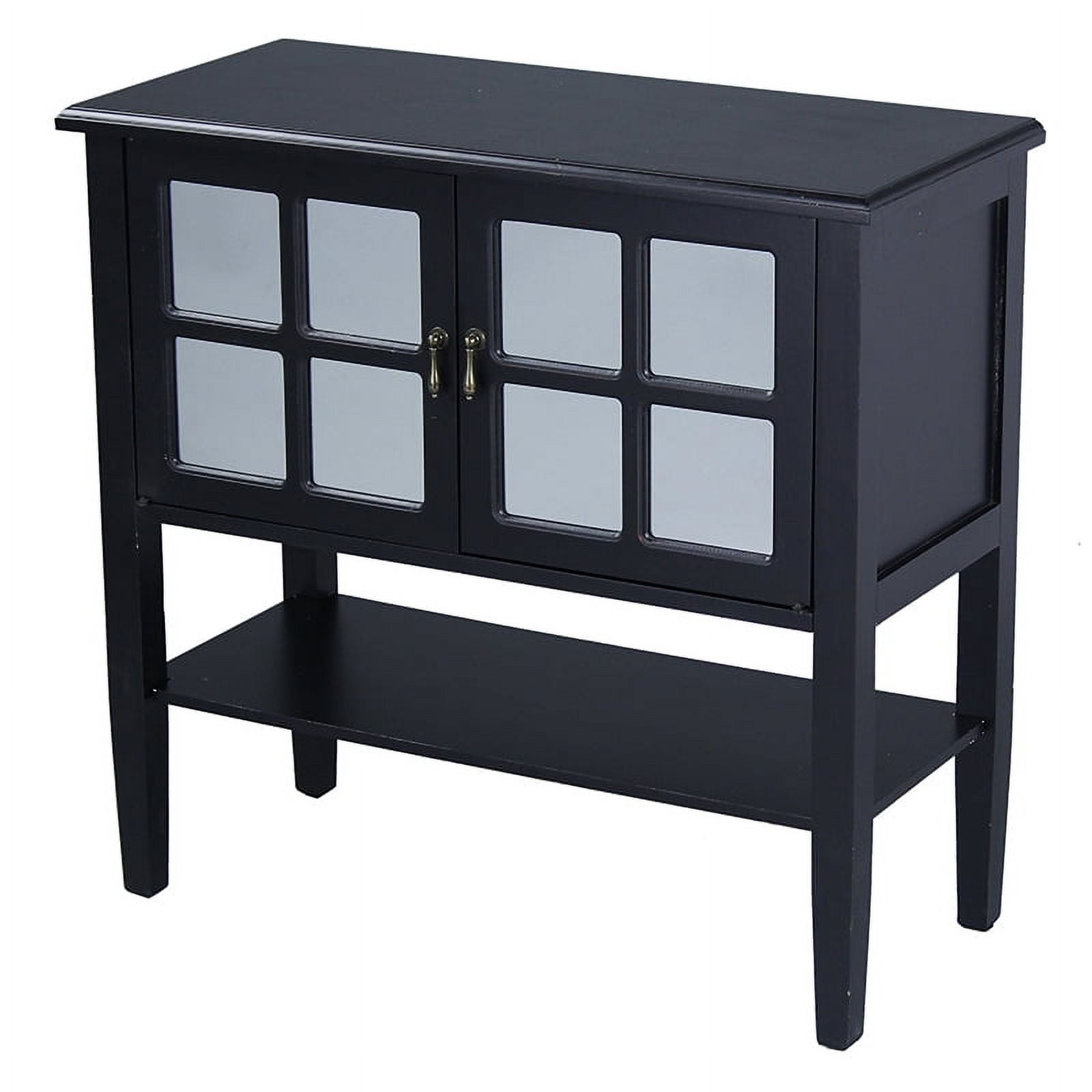 2-Door Console Cabinet w/ Paned Mirror Inserts and Shelf - MDF, Wood ...