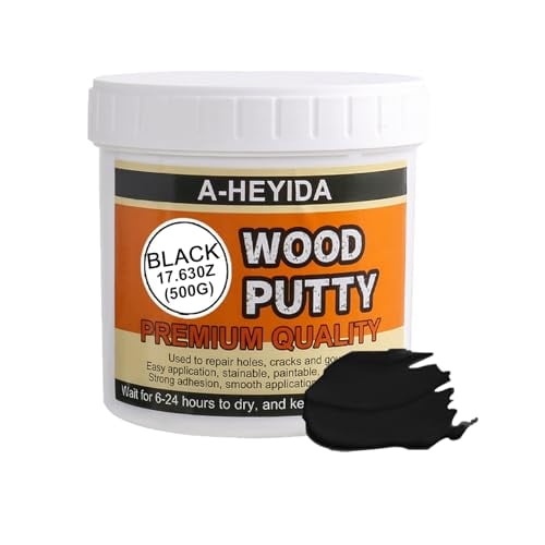 Black Wood Filler Putty Repair Kit - 17.63 Ounce, Paintable, Sandable ...