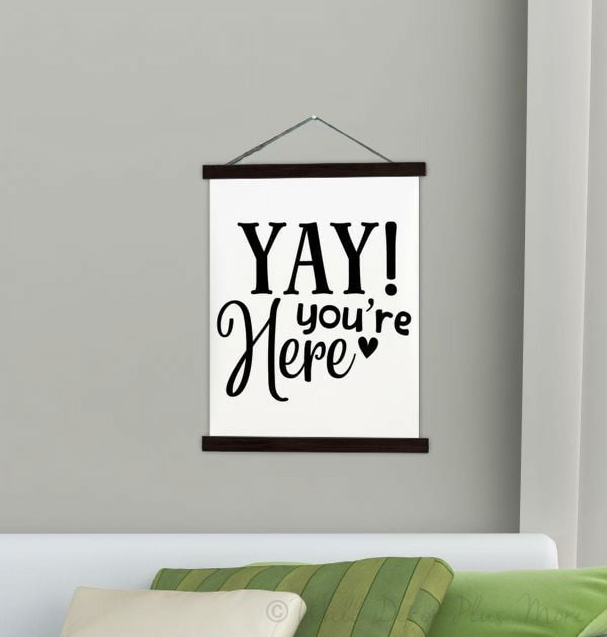 Black Wood Frame Canvas Wall Hanging Welcome Classroom Wall Art Sign ...